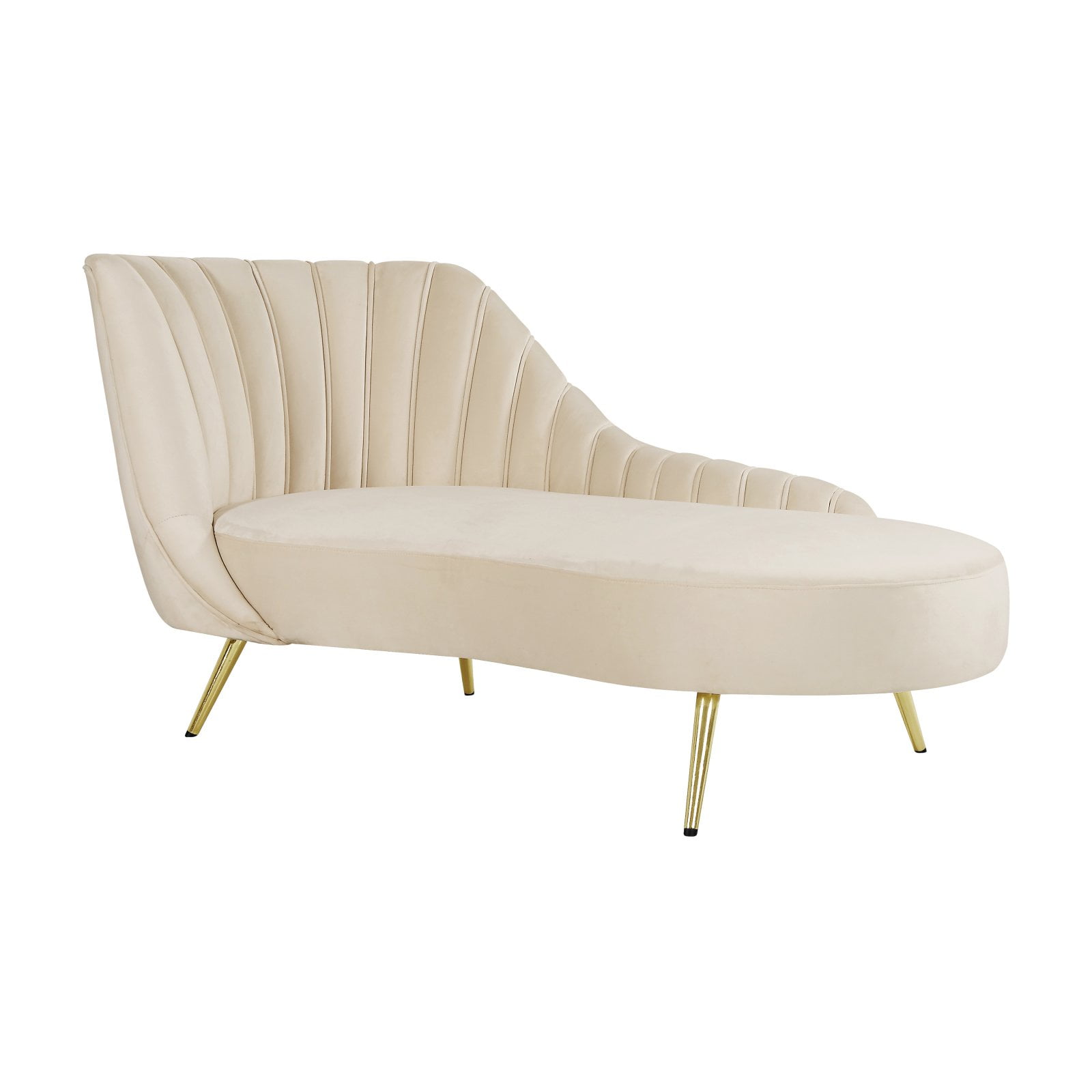 Meridian Furniture Margo Cream Velvet Chaise - Walmart.com