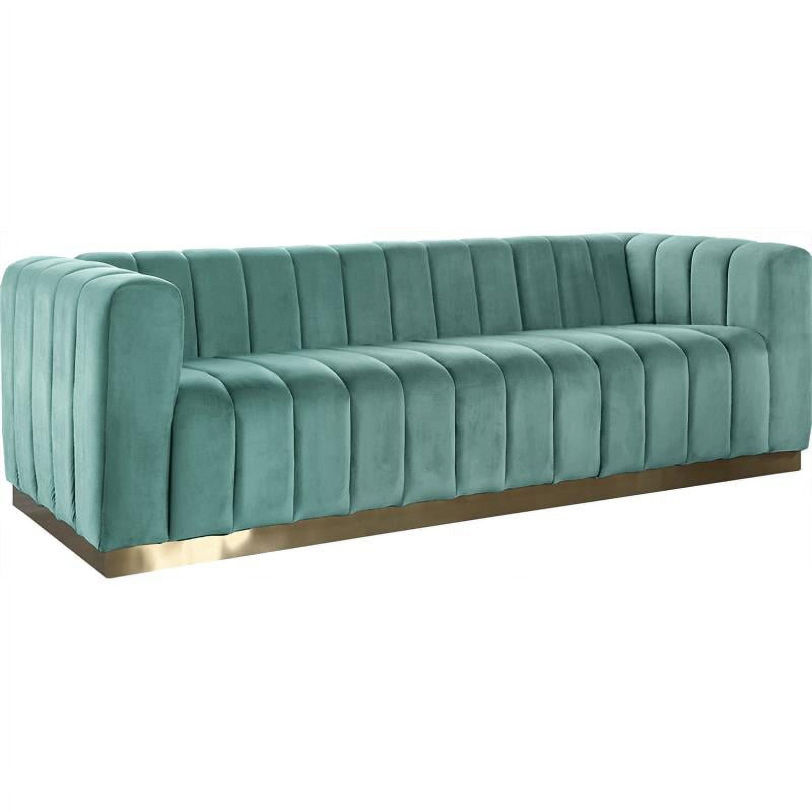 Meridian Furniture Marlon Mint Velvet Sofa - Walmart.com