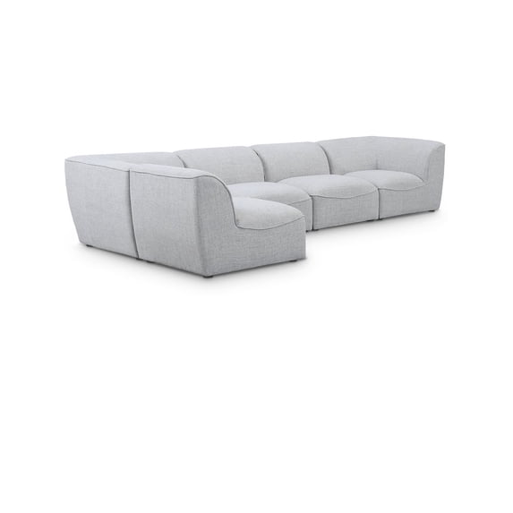 Meridian Furniture Miramar Grey Durable Linen Textured Modular ...
