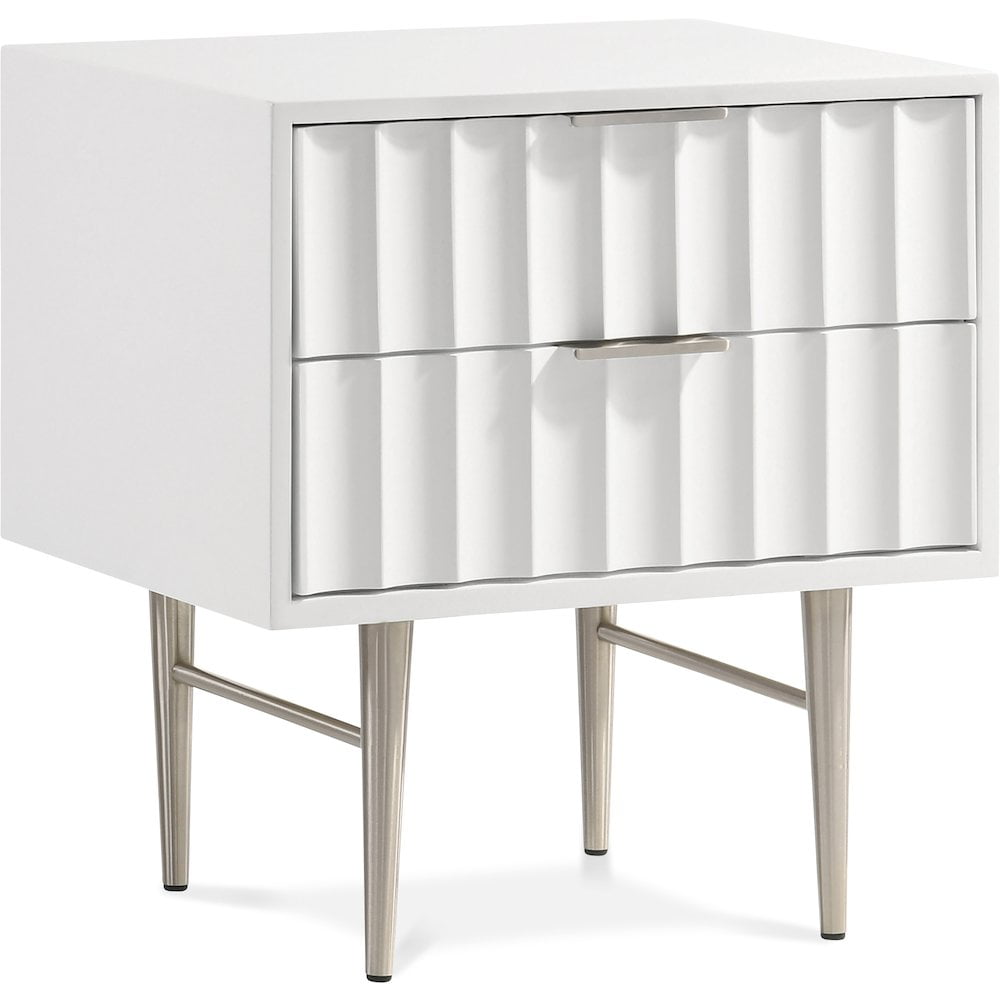 Meridian Furniture Modernist Nightstand in White Medium Gloss Finish ...