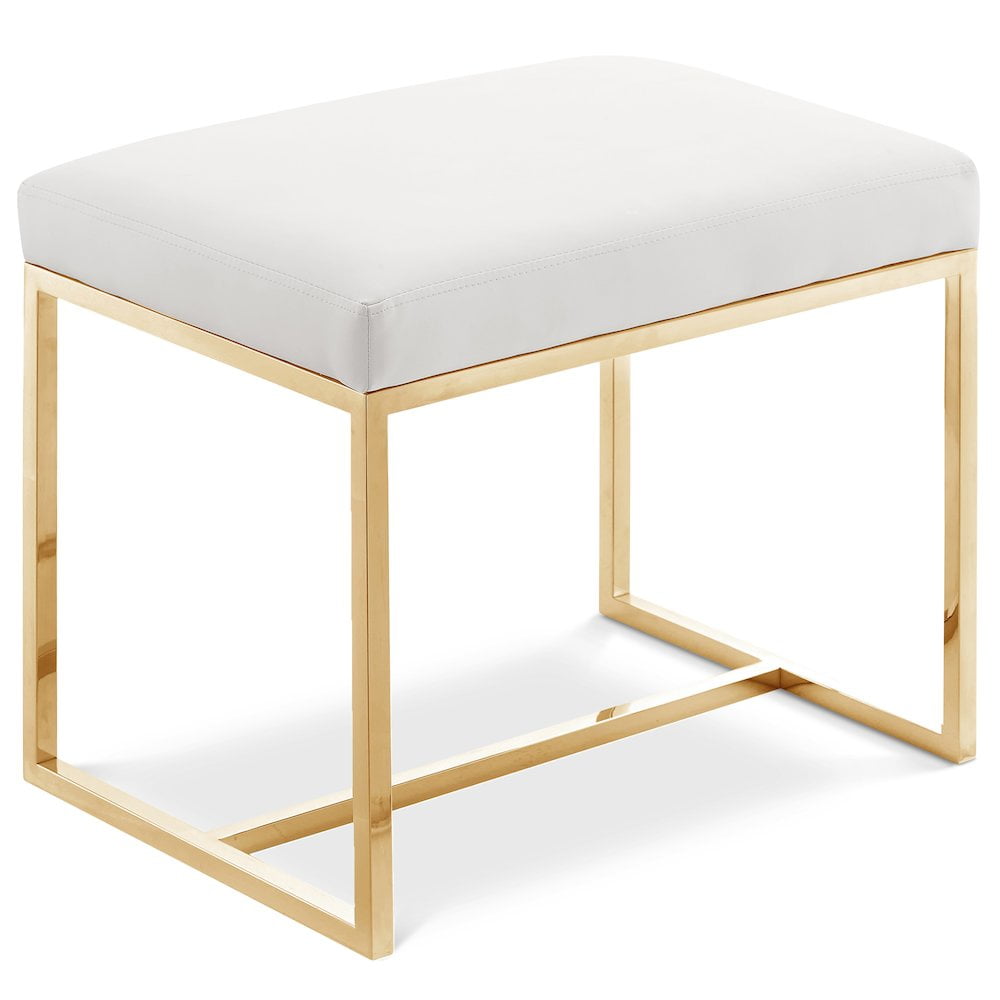 Meridian Furniture Monroe Gold Ottoman / Stool - Walmart.com