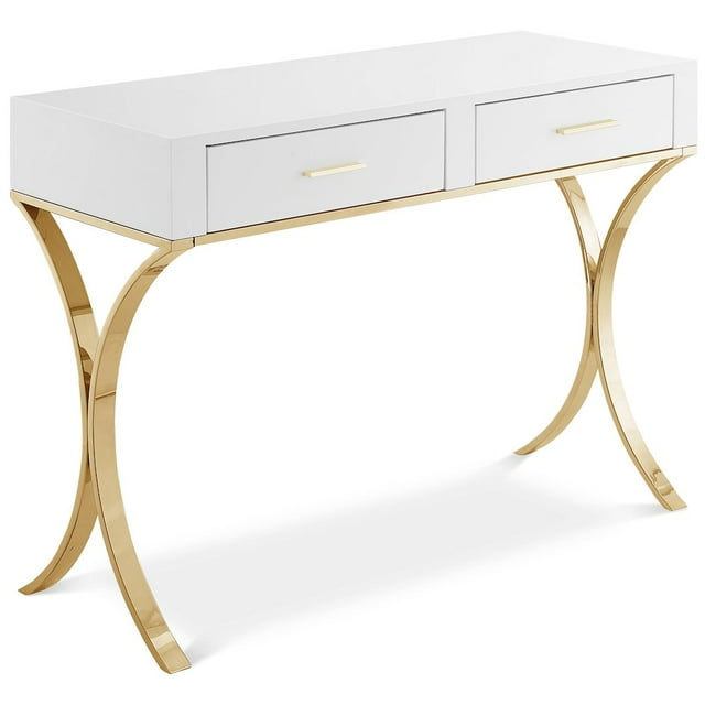 Meridian Furniture Monroe Gold Vanity / Desk / Console - Walmart.com