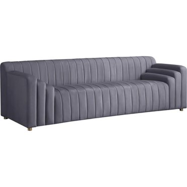 Meridian Furniture Michelle Cream Velvet Tufted Couch Sofa - Walmart.com