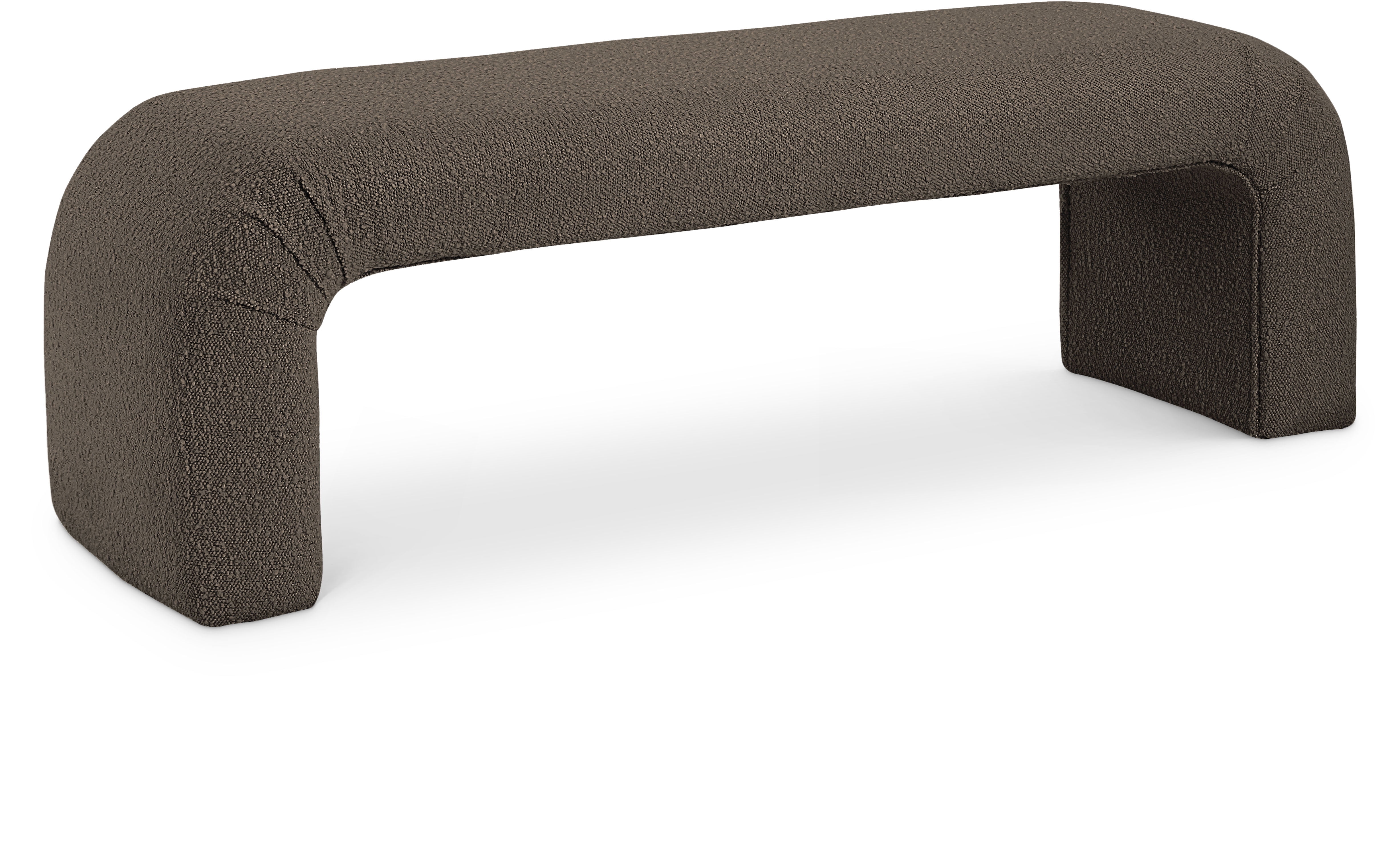 Meridian Furniture Niagara Brown Boucle Fabric Bench - Walmart.com