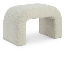 Meridian Furniture Pavilion Cream Boucle Fabric Bench - Walmart.com