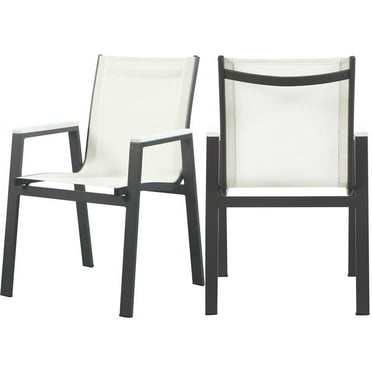 Pemberly Row Set of 4 Stackable Patio Chairs in All-Weather White ...