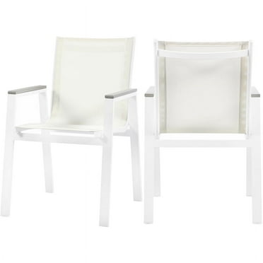 Pemberly Row Set of 4 Stackable Patio Chairs in All-Weather White ...