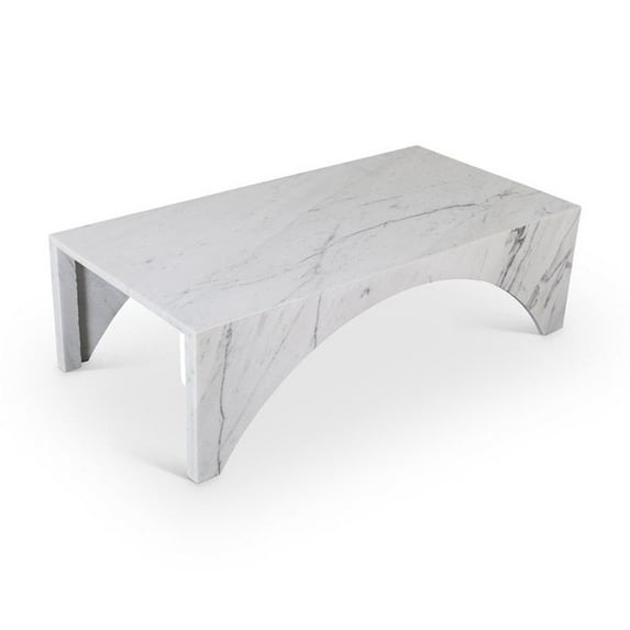 Meridian Furniture Palermo White Marble Coffee Table - Walmart.com