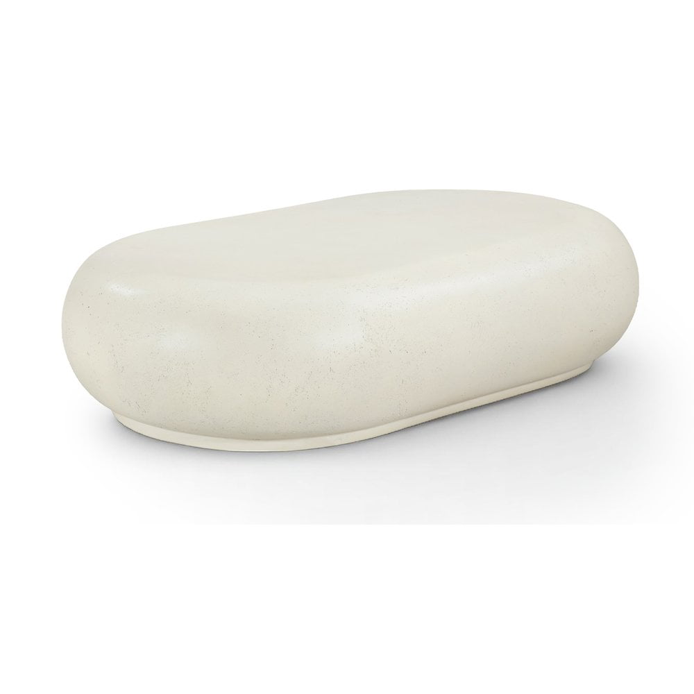 Meridian Furniture Pebble Cream Concrete Indoor / Outdoor Coffee Table ...