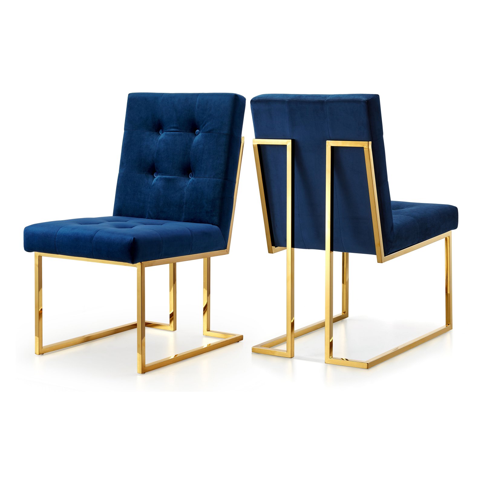 Meridian Furniture Pierre Navy Velvet Dining Chair - Walmart.com
