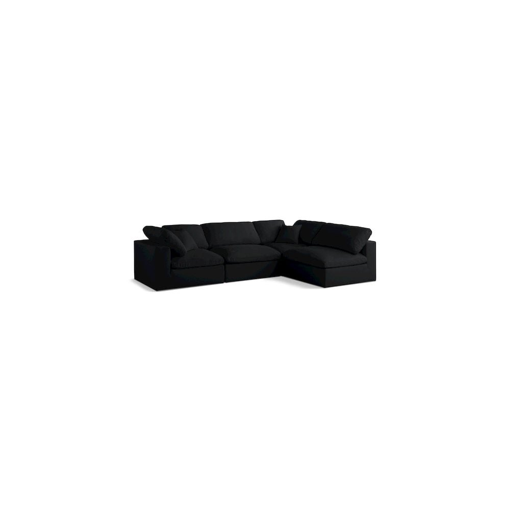 Meridian Furniture Plush Black Velvet Modular Sectional with ...