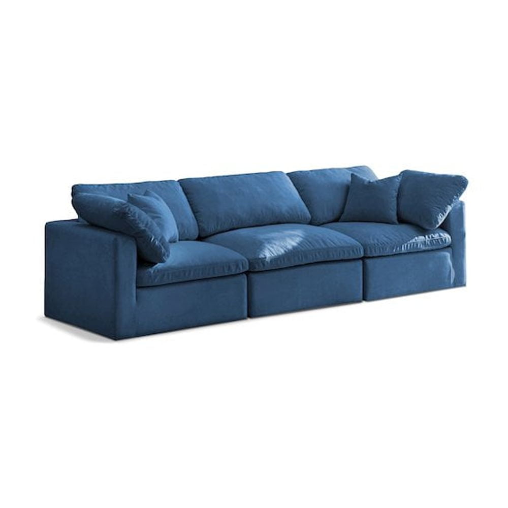 Meridian Furniture Plush Cloud Navy Velvet Modular Sofa - Walmart.com