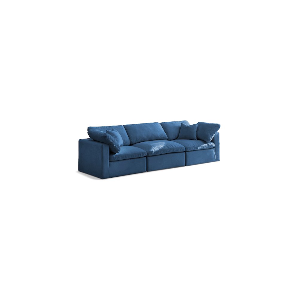 Meridian Furniture Plush Cloud Navy Velvet Modular Sofa - Walmart.com