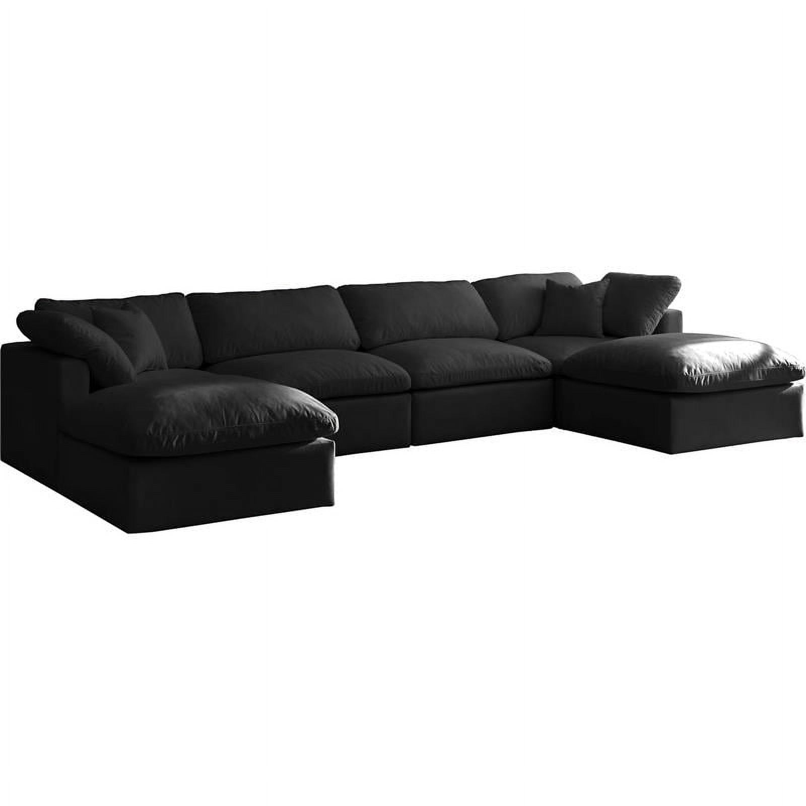Meridian Furniture Upholstered Plush Black Velvet Modular Sectional ...