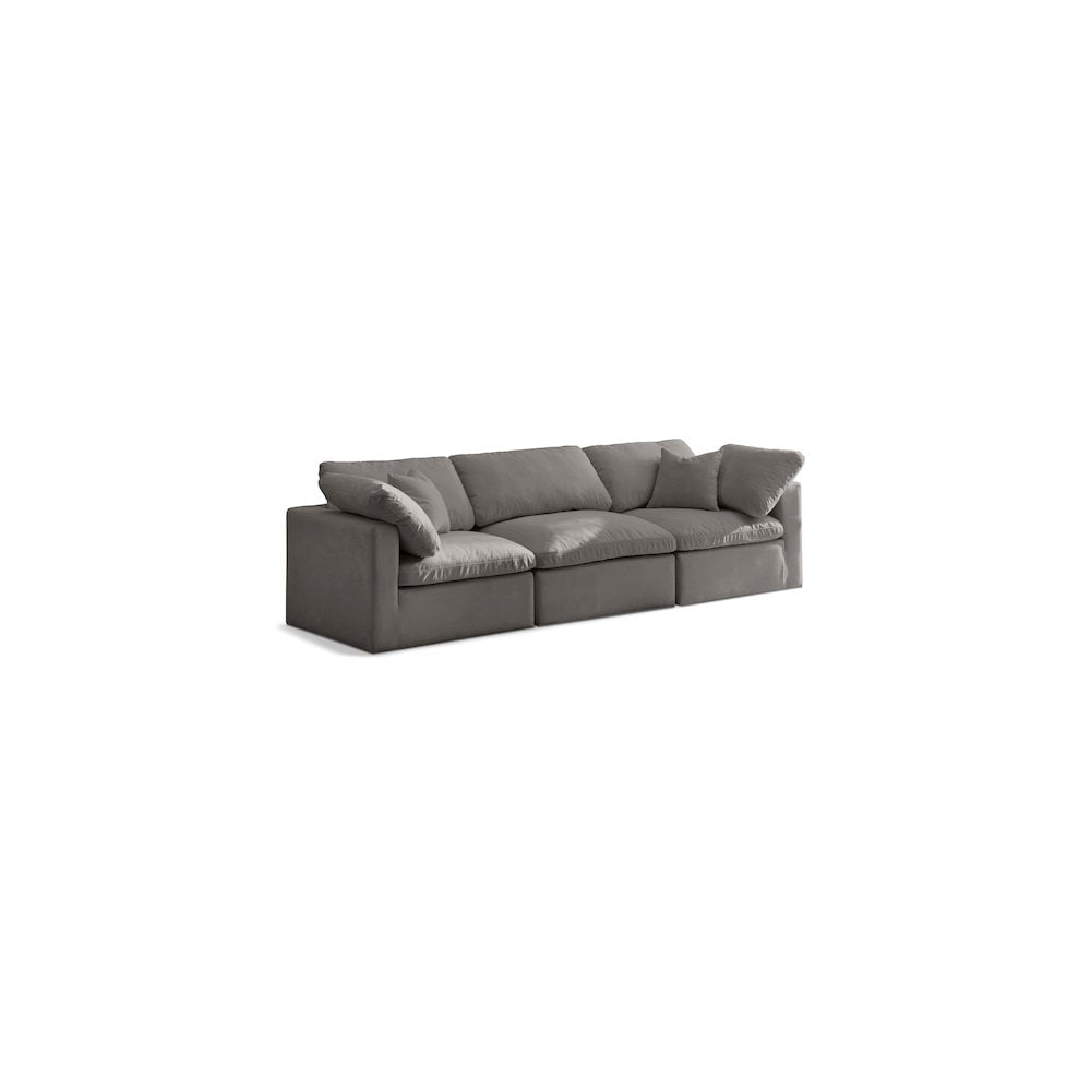 Meridian Furniture Plush Standard Modular Sofa, Soft Grey Velvet ...