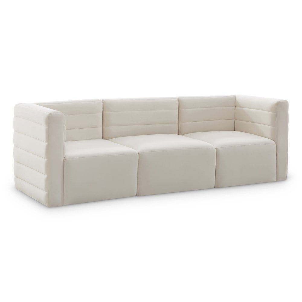 Meridian Furniture Quincy Cream Velvet Modular Sofa - Walmart.com