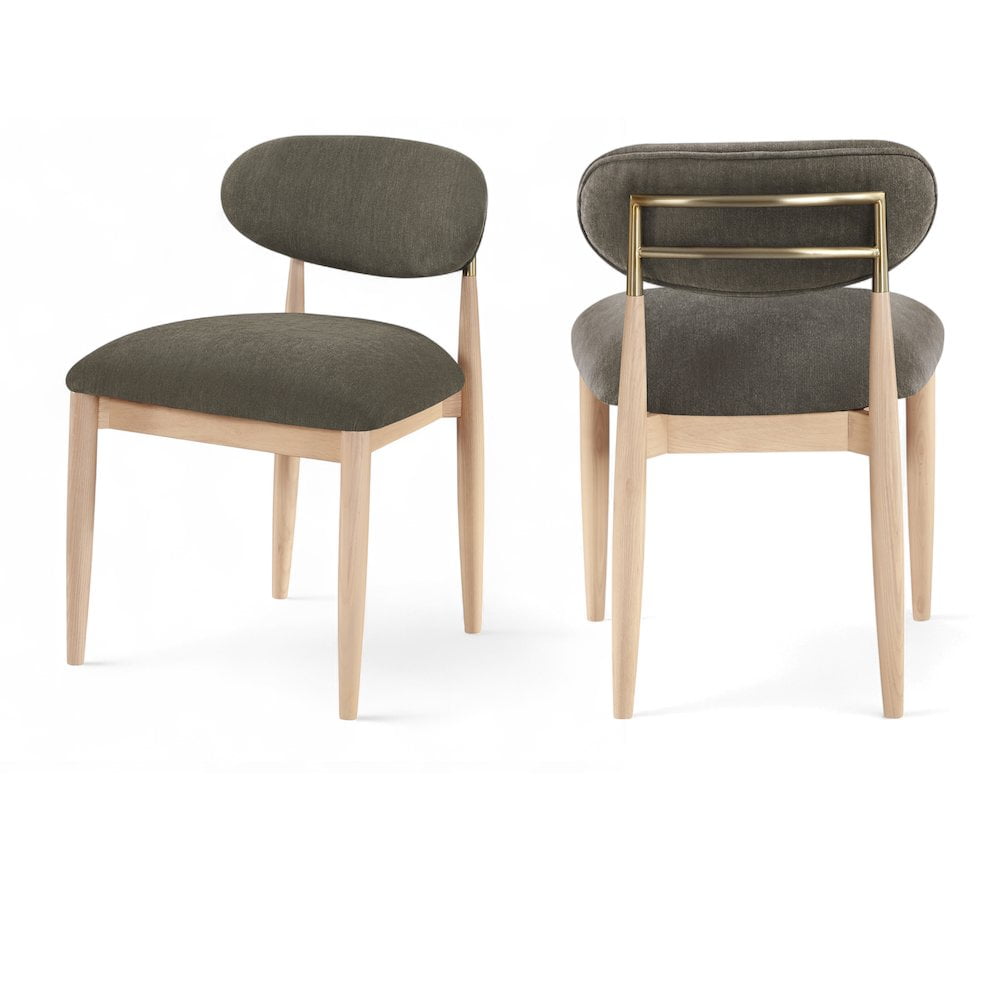 Meridian Furniture Riccio Brown Performance Fabric Dining Side Chair ...