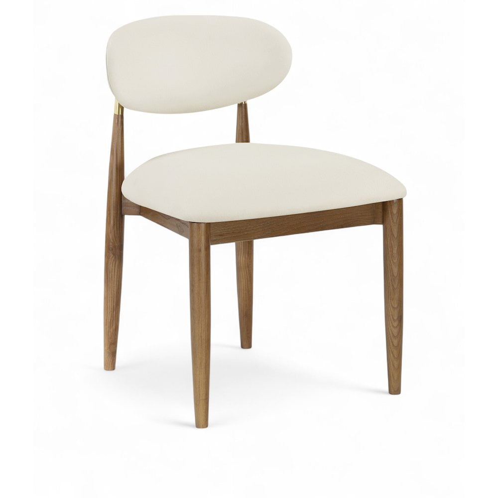 Meridian Furniture Riccio Cream Vegan Leather Dining Side Chair (Set of ...