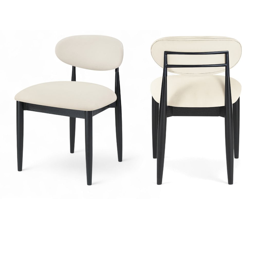 Meridian Furniture Riccio Cream Vegan Leather Upholstered Dining Side ...