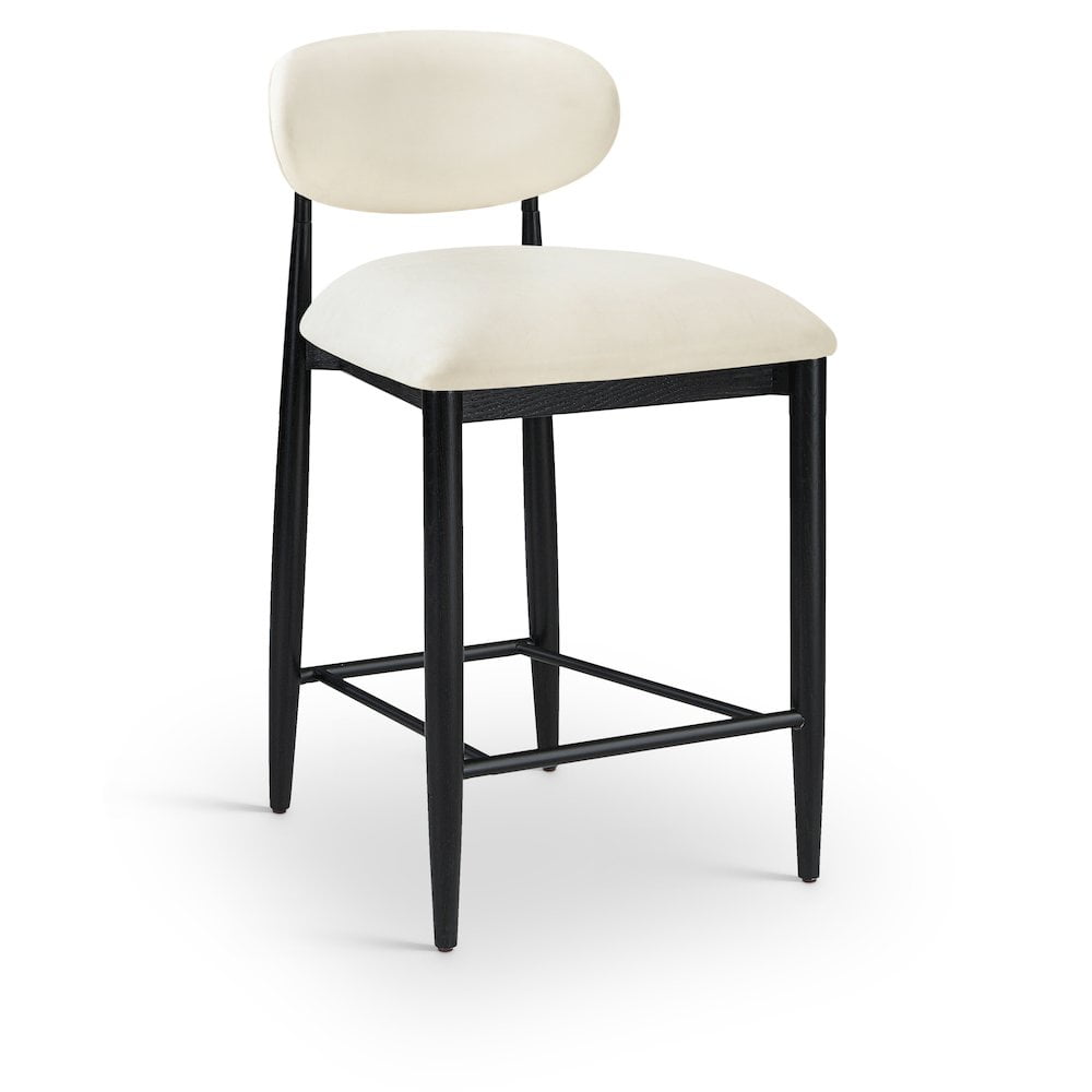 Meridian Furniture Riccio Cream Vegan Leather Upholstered Stool ...
