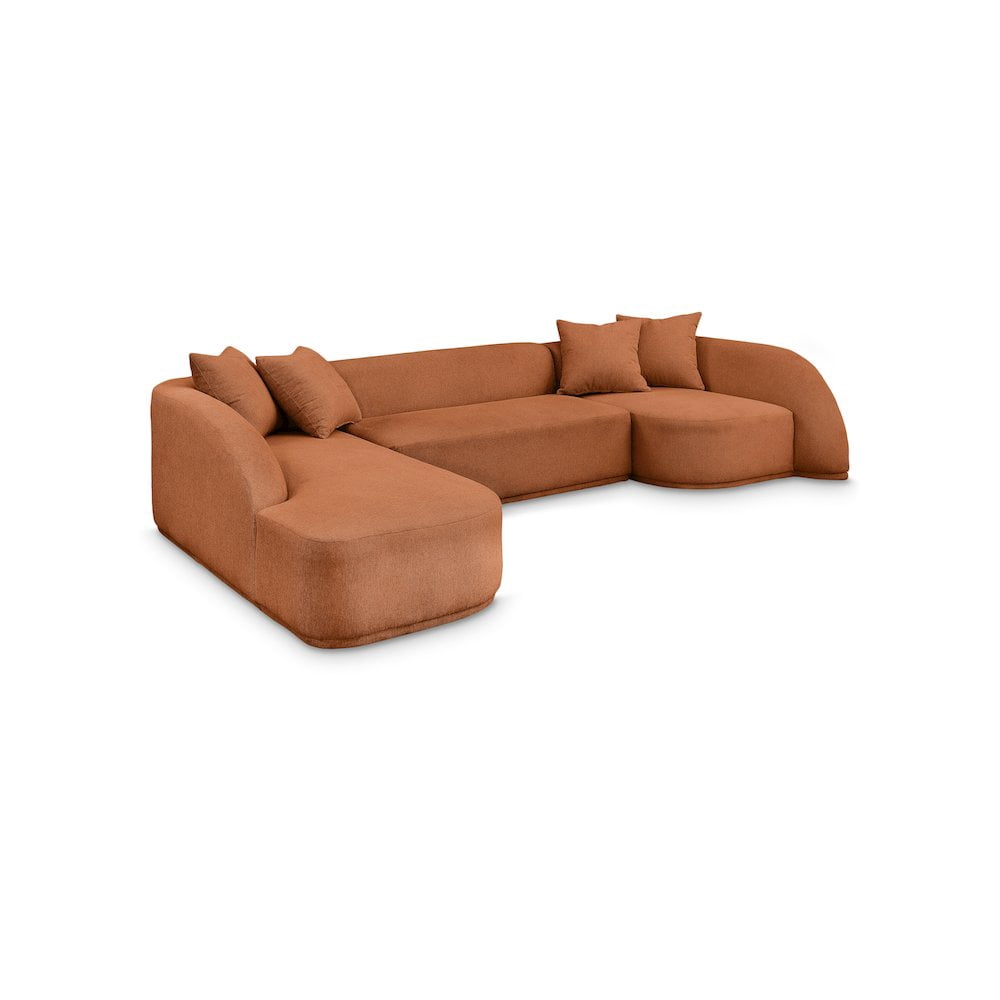 Meridian Furniture Rita Cognac Fabric 3pc. Sectional - Walmart.com