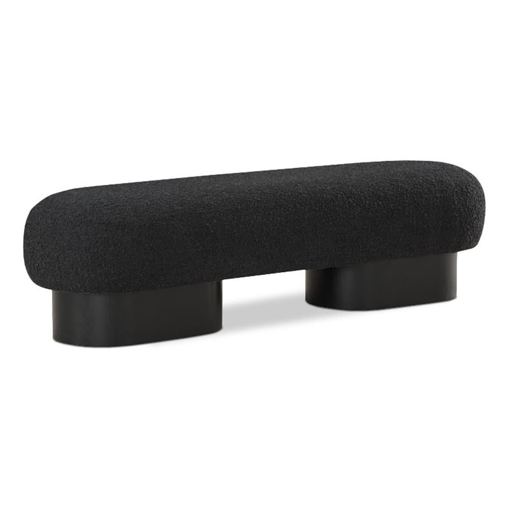 Meridian Furniture Robertson Black Boucle Fabric Bench - Walmart.com