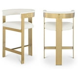 Meridian Furniture Romeo Cream Vegan Leather Counter Stool (Set of 2 ...
