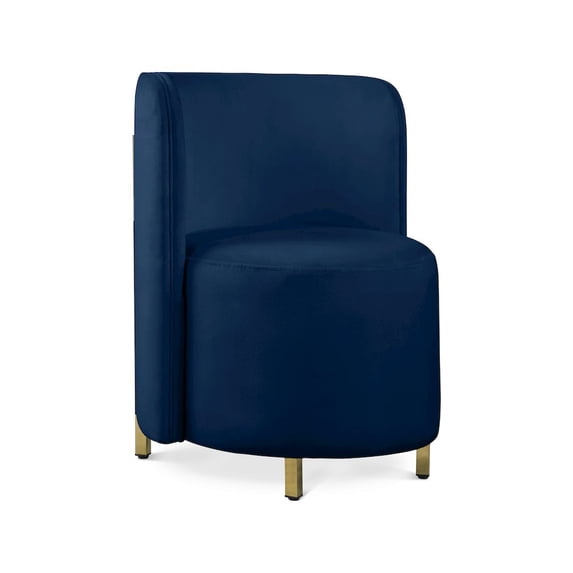 Meridian Furniture Rotunda Glam Navy Velvet Rounded Back Accent Chair ...