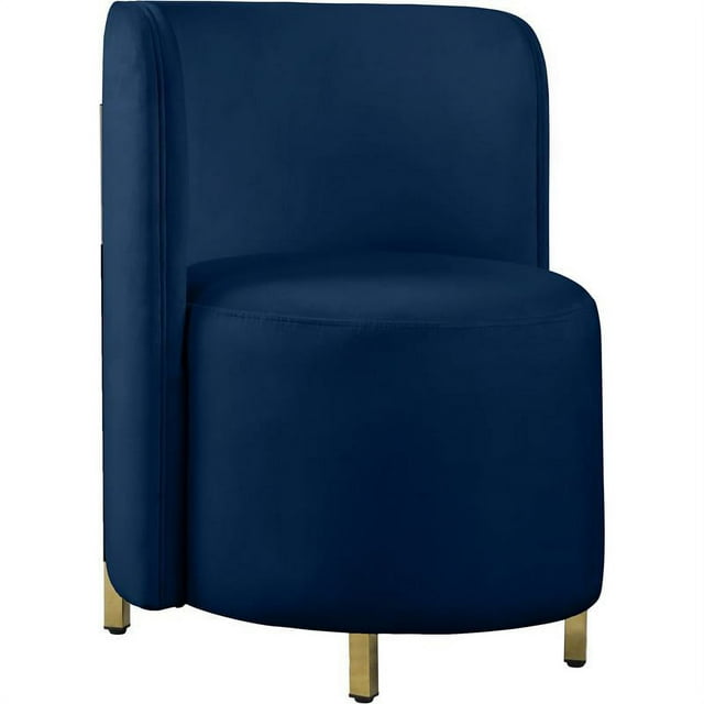 Meridian Furniture Rotunda Glam Navy Velvet Rounded Back Accent Chair ...