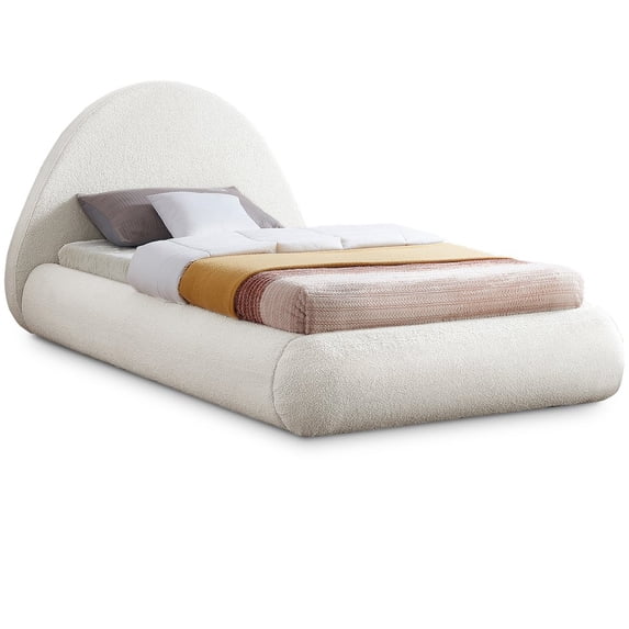 Meridian Furniture Rudy Cream Teddy Fabric Twin Bed - Walmart.com