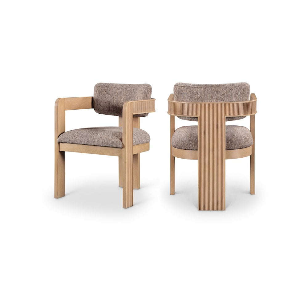 Meridian Furniture Sacha Brown Linen Textured Fabric Dining Chair (Set ...