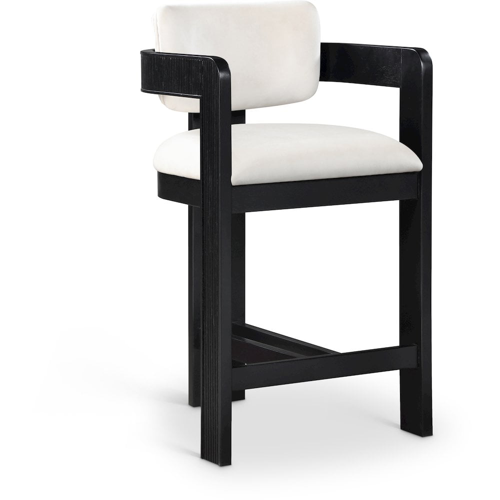 Meridian Furniture Sacha Cream Velvet Stool - Walmart.com