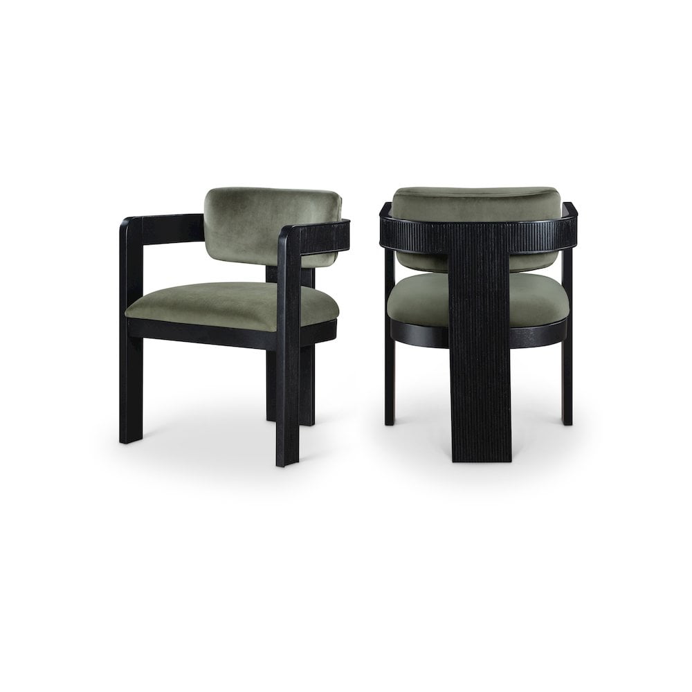 Meridian Furniture Sacha Green Velvet Dining Chair, Set of 2 - Walmart.com