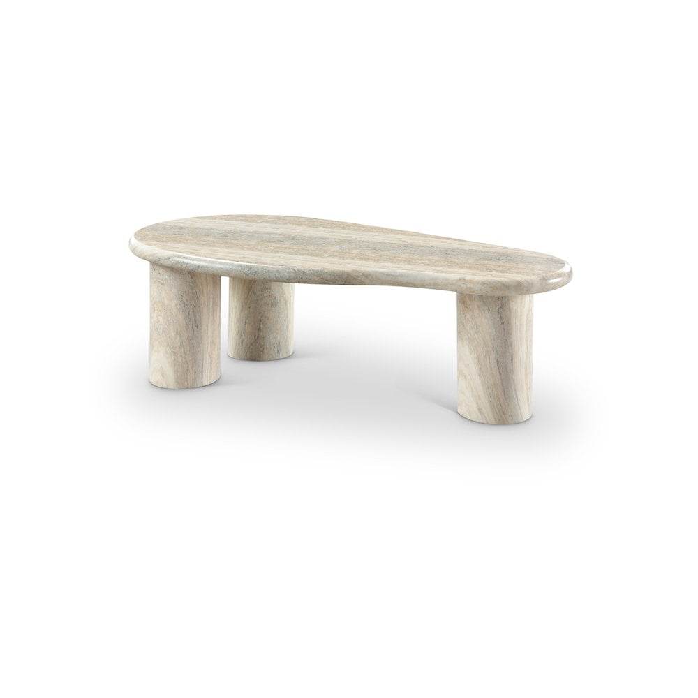 Meridian Furniture Sassari Travertine Travertine Finish Concrete Coffee ...