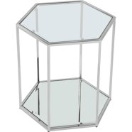 Meridian Furniture Lia Accent Table in Matte White/Acrylic - Walmart.com