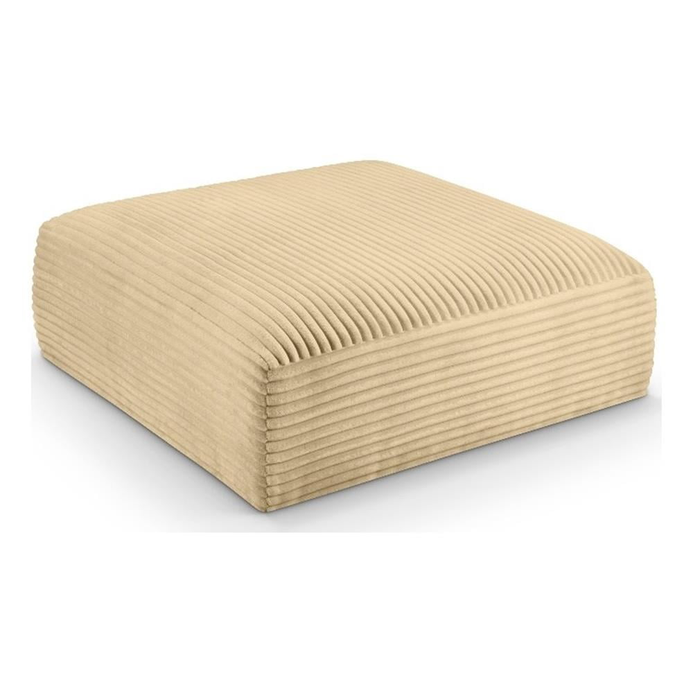 Meridian Furniture Shaggy Camel Corduroy Performance Fabric Ottoman ...