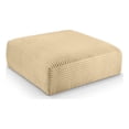Meridian Furniture Shaggy Camel Corduroy Performance Fabric Ottoman ...