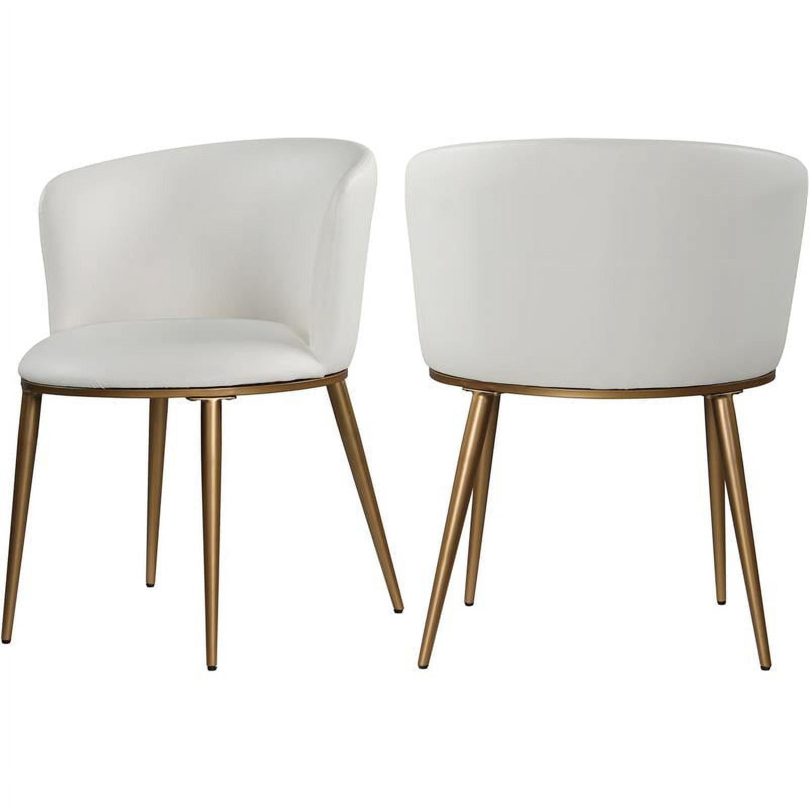 Meridian Furniture Skylar Faux Leather Dining Chair Set of 2 with Gold ...