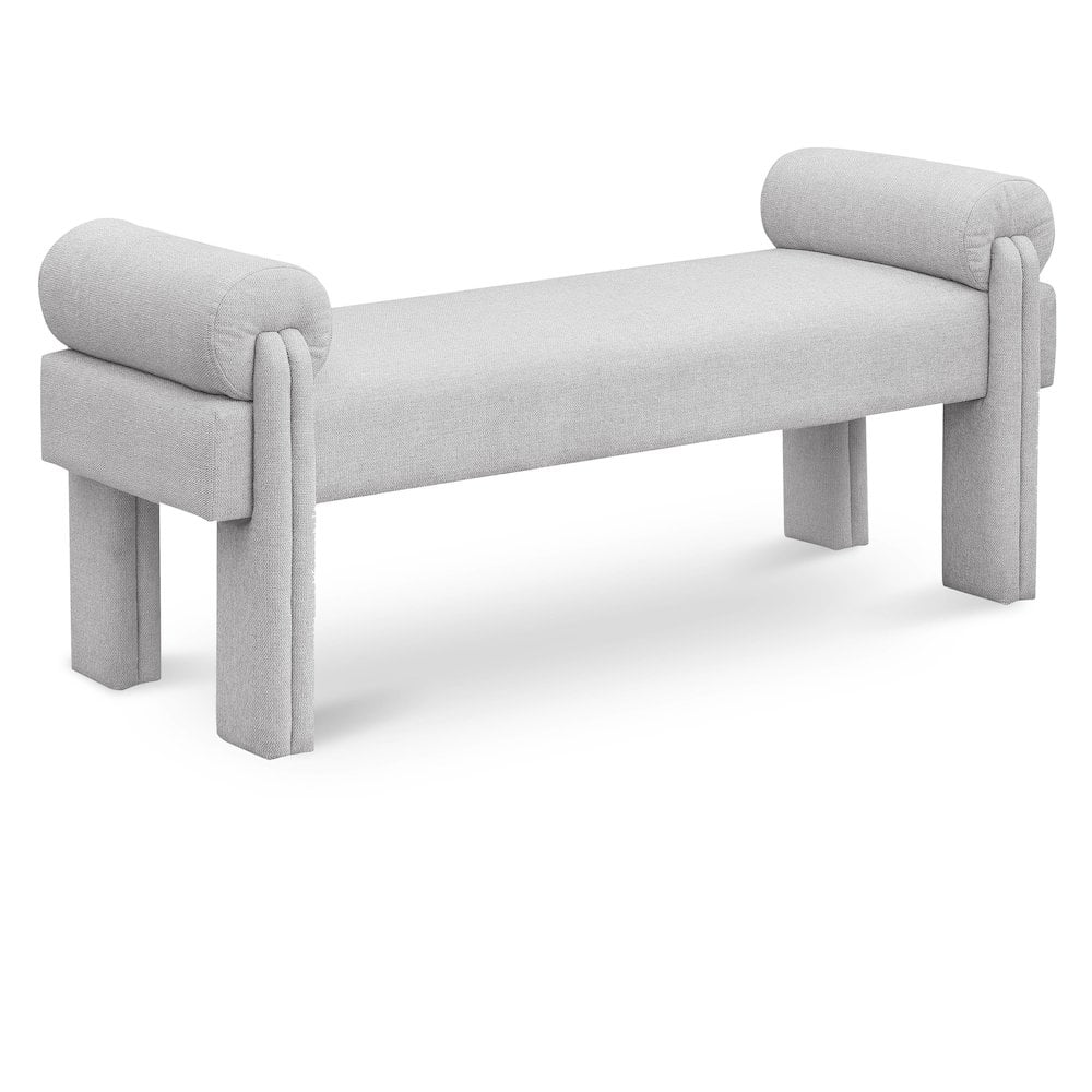 Meridian Furniture Stefano Grey Fabric Bench - Walmart.com
