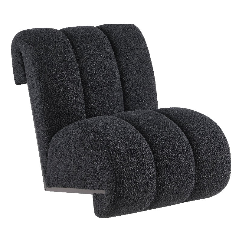 Meridian Furniture Swoon Black Faux Sheepskin Accent Chair - Walmart.com