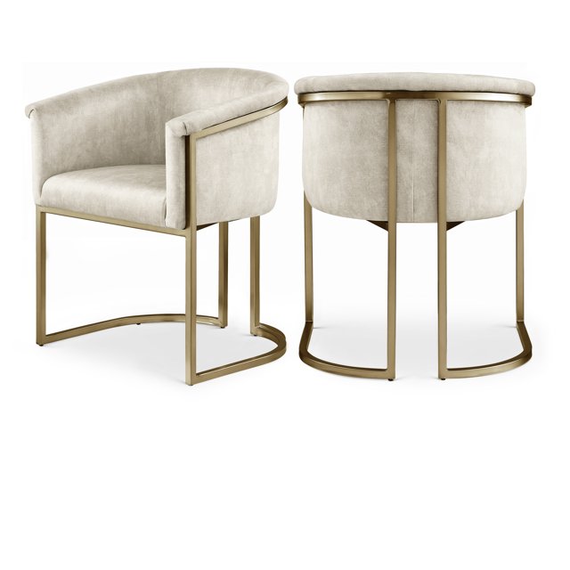 Meridian Furniture Tierra Cream Velvet Dining Chair - Walmart.com