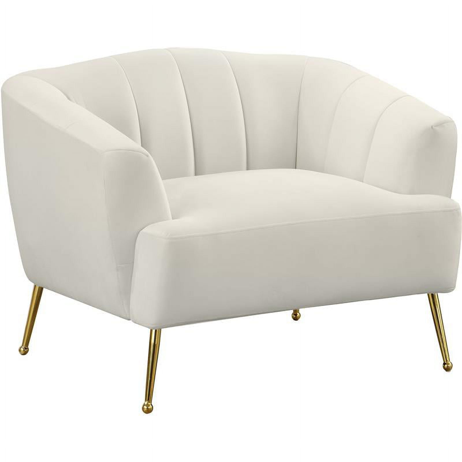 Meridian Furniture Tori Cream Velvet Chair - Walmart.com