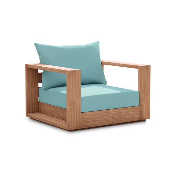 Meridian Furniture Tulum Blue Water Resisting Outdoor Chair - Walmart.com