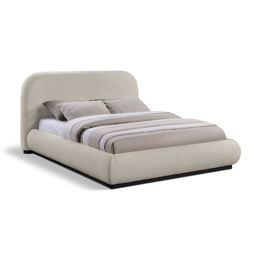Meridian Furniture Vaughn Beige Chenille Fabric King Bed - Walmart.com
