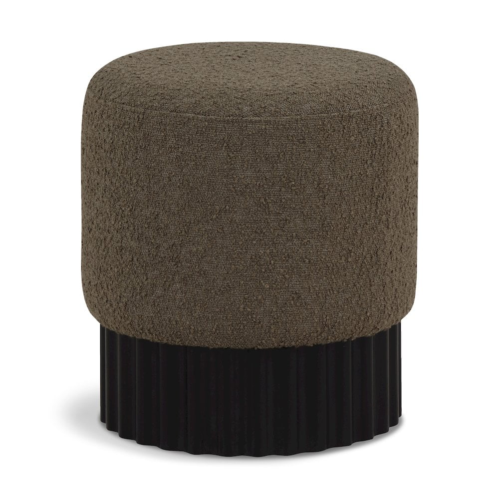 Meridian Furniture Veranda Boucle Fabric Ottoman/Stool in Olive/Black ...