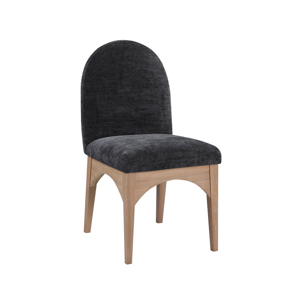 Meridian Furniture Waldorf Black Chenille Fabric Dining Side Chair - Walmart.com