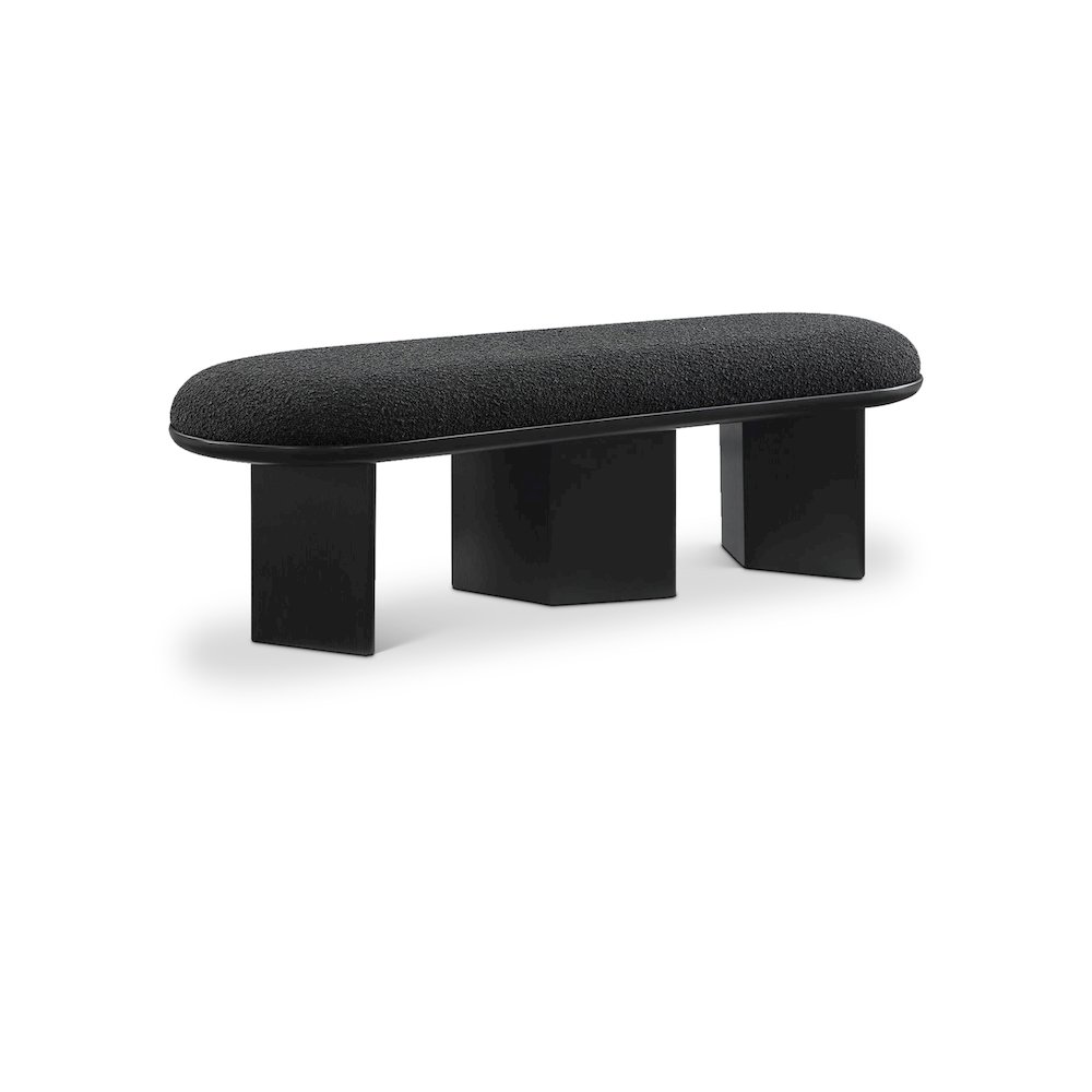 Meridian Furniture Wilshire Black Boucle Fabric Bench - Walmart.com