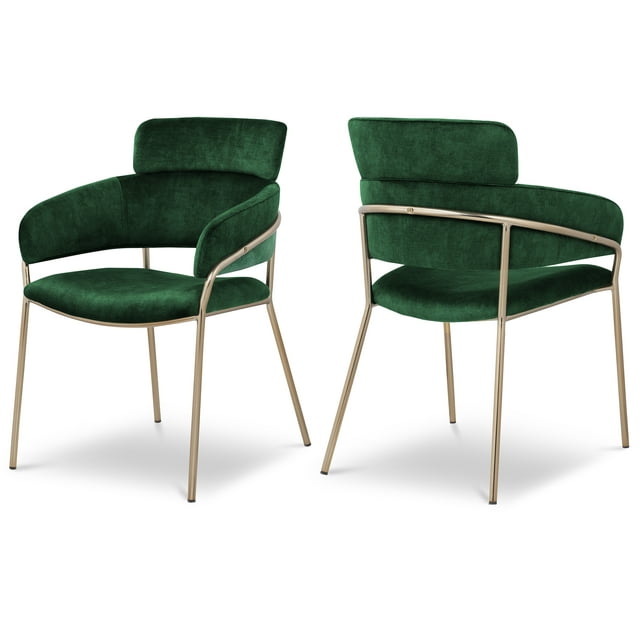 Meridian Furniture Yara Green Velvet Dining Chair (Set of 2) - Walmart.com