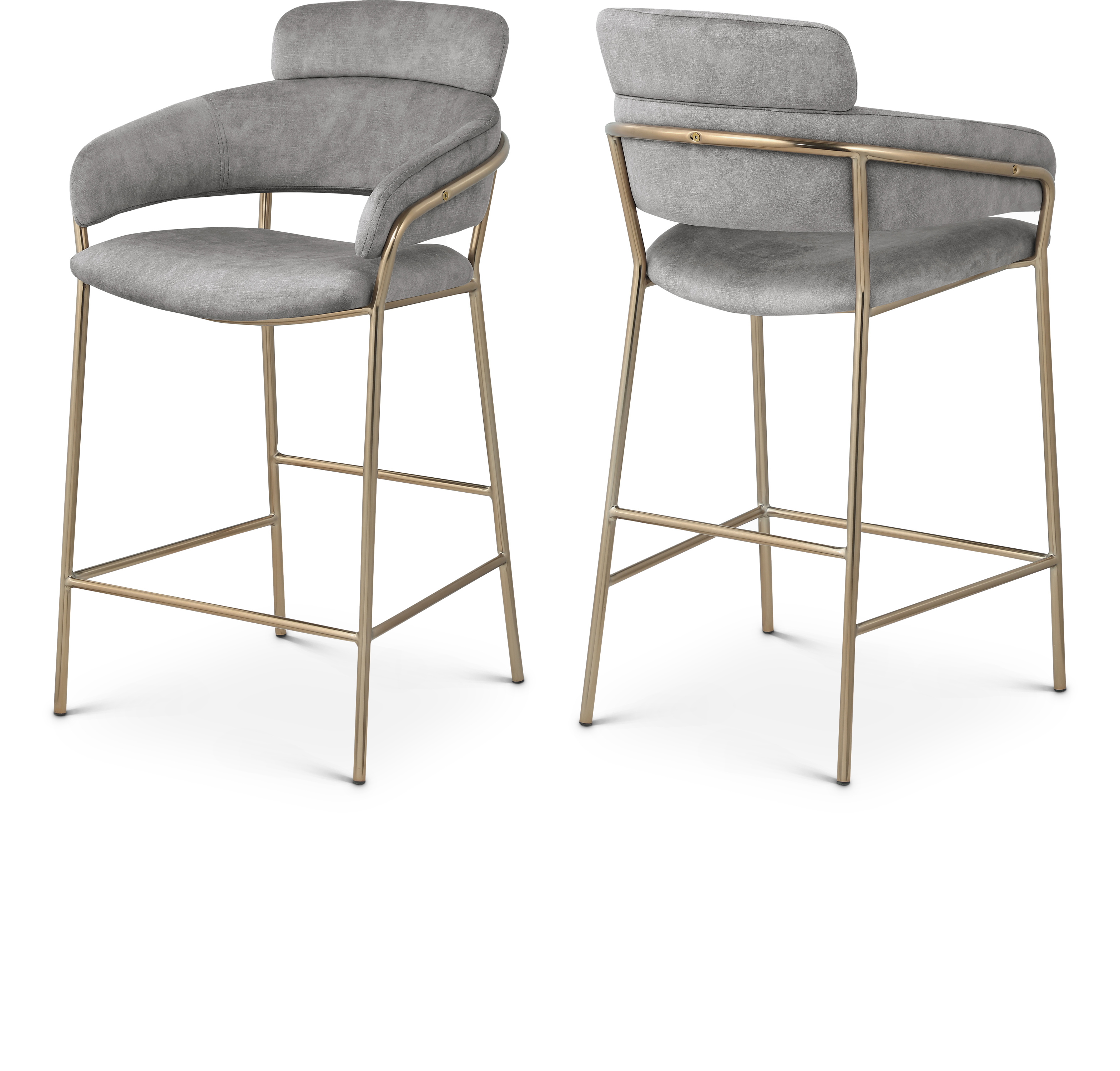Meridian Furniture Yara Beige Velvet Counter Stool - Walmart.com