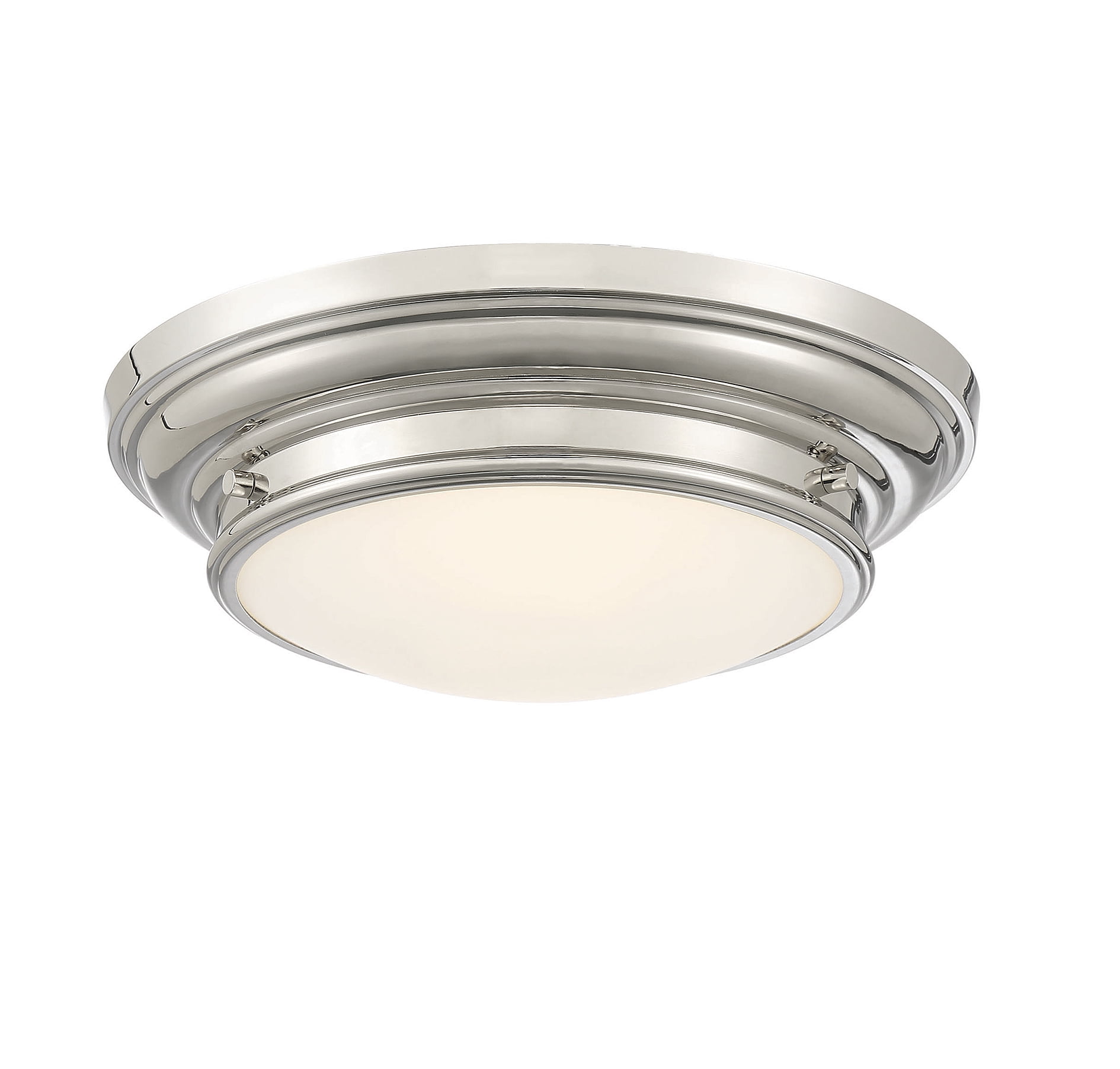 Meridian Granger 2-Light Flush Mount Ceiling Light in Polished Nickel ...